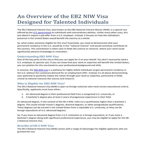 An Overview of the EB2 NIW Visa Designed for Talented Individuals.docx