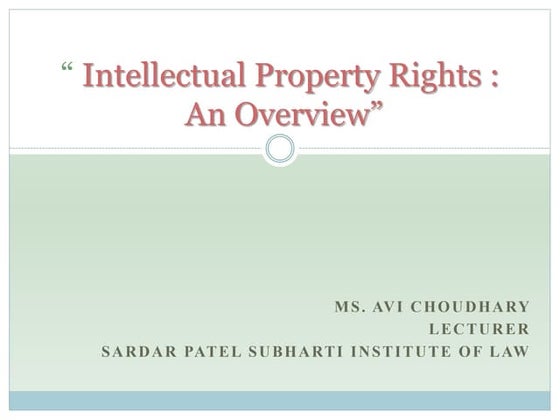 Basic concepts of IPR | PPTX