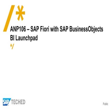 SAP Fiori with SAP BusinessObjects BI Launchpad | PDF