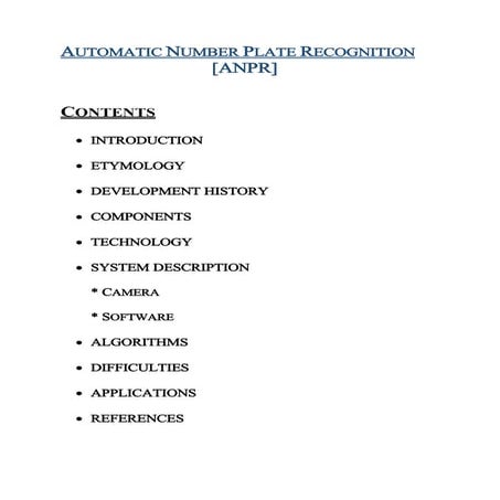 Anpr write up | PDF
