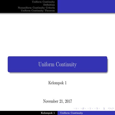 Uniform Continuity | PDF