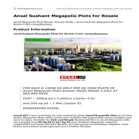 Ansal megapolis plots | PDF