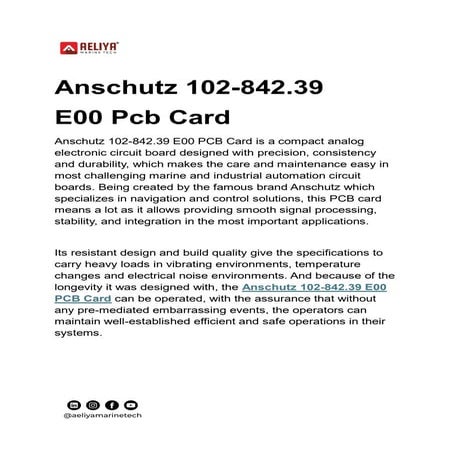 Anschutz 102-842.39 E00 PCB Card – Features, Benefits & Applications | PDF