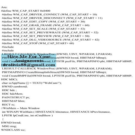 Ans#define WM_CAP_START 0x0400 #define WM_CAP_DRIVER_CONNECT (W.pdf | Computing | Technology ...