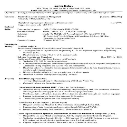 Anshu Dubey | DOC | Databases | Computer Software and Applications