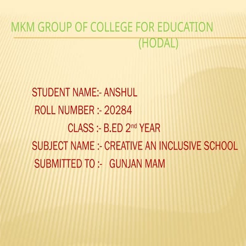 ANSHUL file project school in this file a | PPT