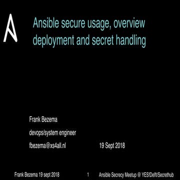 Ansible Secure Usage Deployment Secret Vaults Pdf Cloud Computing