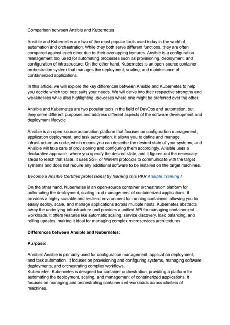 Ansible Vs Kubernetespdf