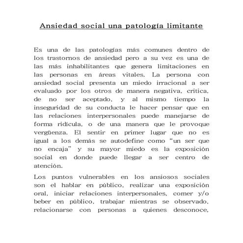 Ansiedad social | PPT