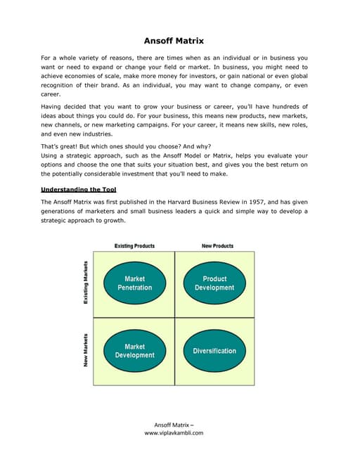How to define your Product/Market Growth Strategy with the Ansoff ...