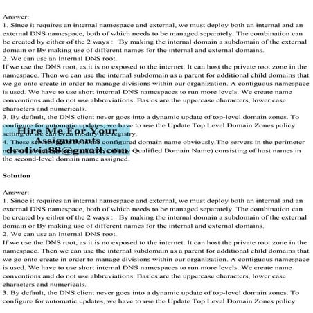 Answer1 Since It Requires An Internal Namespace And External We Pdf
