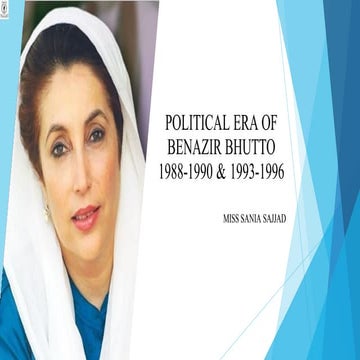 Answer political era of benazir bhutto iuo | PPTX