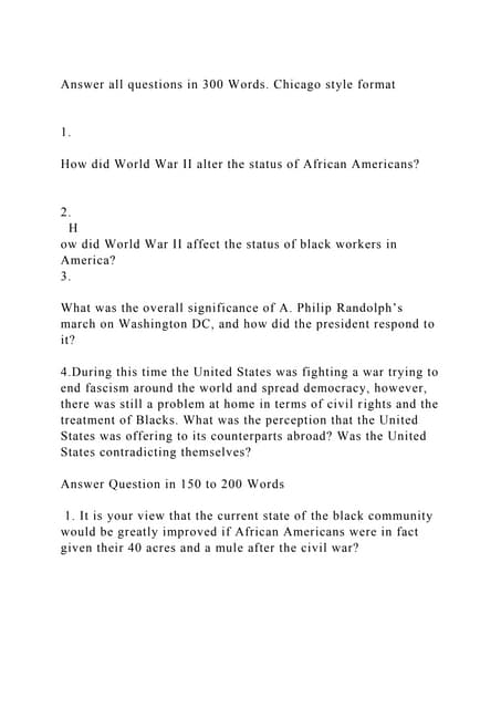 1.How did World War II alter the status of African Americans2.H.docx