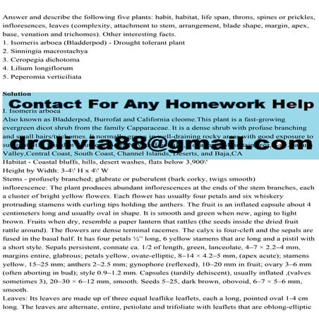 Answer and describe the following five plants habit, habitat, life .pdf