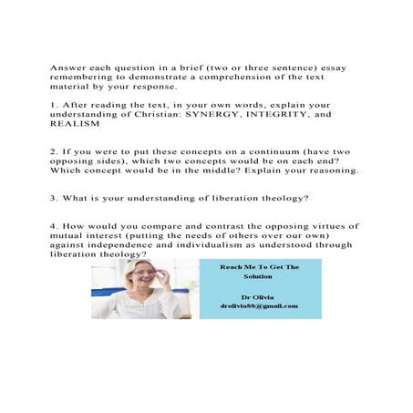 Answer each question in a brief (two or three sentence) essay re.docx ...