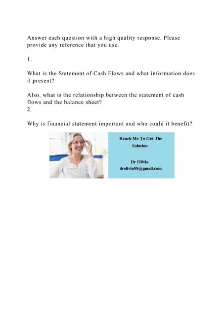 Answer each question fully. The finance department of a large co.docx