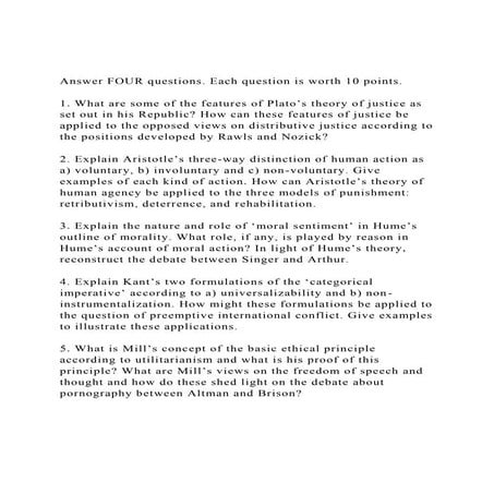 Answer FOUR questions. Each question is worth 10 points. 1. .docx | Law