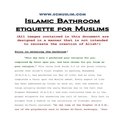 Islamic Bathroom Etiquette Free Bathroom Rules Posters Using Toilet