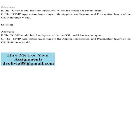 Answer Isbthe Tcpip Model Has Four Layers While The Osi Model Hpdf