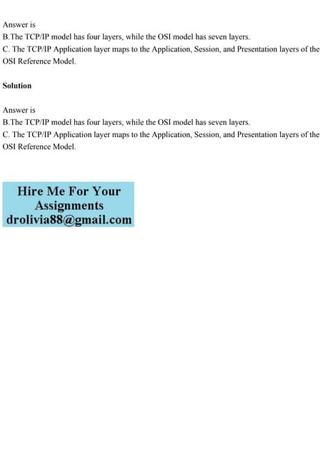 Answer Isbthe Tcpip Model Has Four Layers While The Osi Model Hpdf