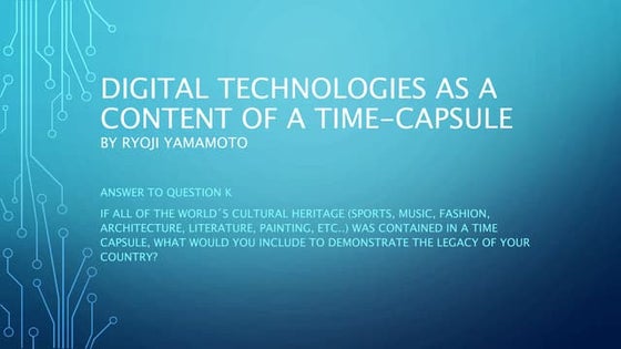 Ryoji Yamamoto presentations