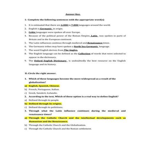 Answer key | PDF | Christianity | Religion & Spirituality