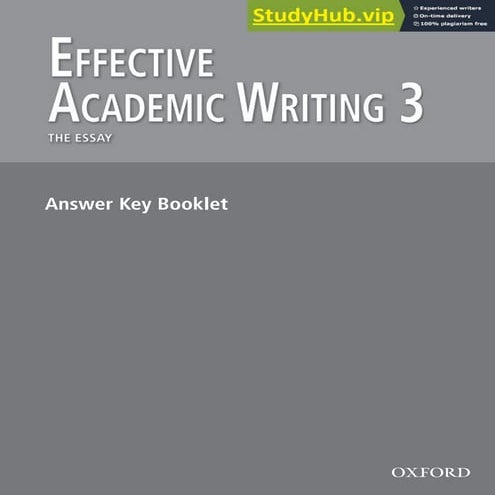 Answer Key Booklet Contents | PDF