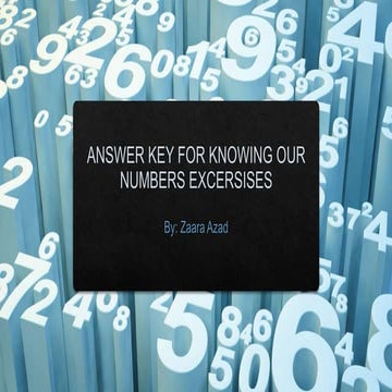 Answer key for knowing our numbers excersises | PPTX