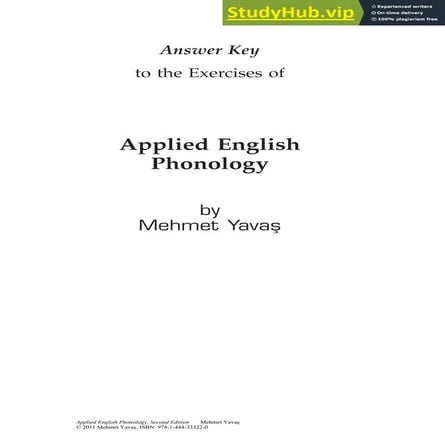 Answer Key To The Exercises Of Applied English Phonology | PDF