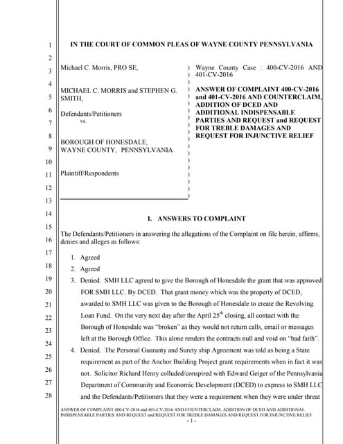 Answer cross claim | DOCX | Law
