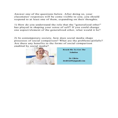 Answer one of the questions below. After doing so, your classmates .docx