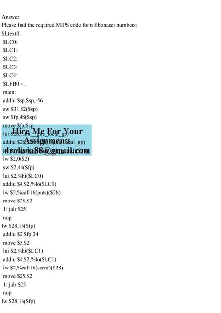 AnswerPlease find the required MIPS code for n fibonacci numbers.pdf AnswerPlease find the required MIPS code for n fibonacci numbers.pdf