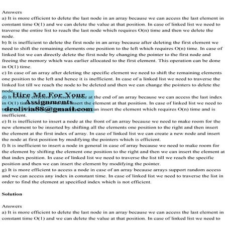Answersa It Is More Efficient To Delete The Last Node In An Arraypdf 3322