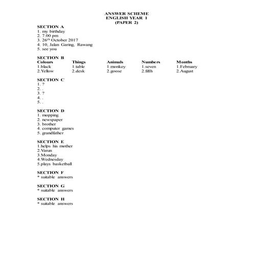 Answer scheme | DOC | Educational Assessment | Education