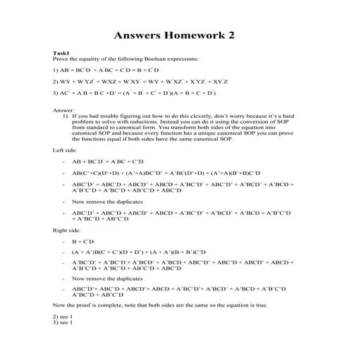 Answers homework2 | PDF