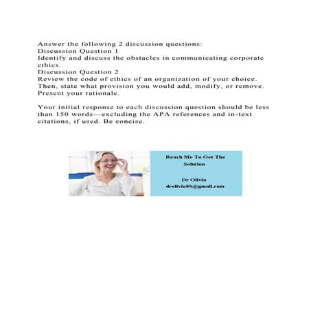 Answer the following 2 discussion questionsDiscussion Question .docx