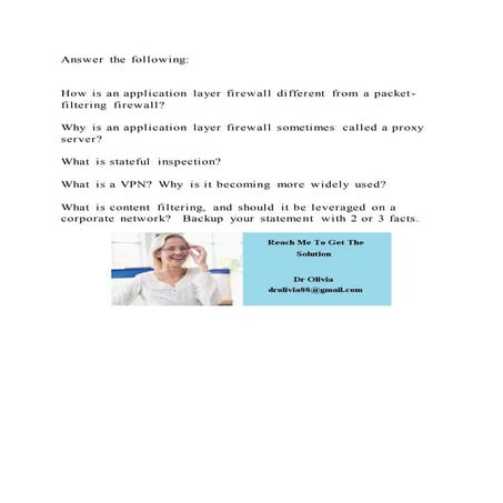 Answer The Followinghow Is An Application Layer Firewall Diff Docx Computing Technology