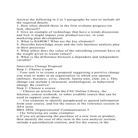 Answer the following in 2 to 3 paragraphs be sure to include all t.docx ...