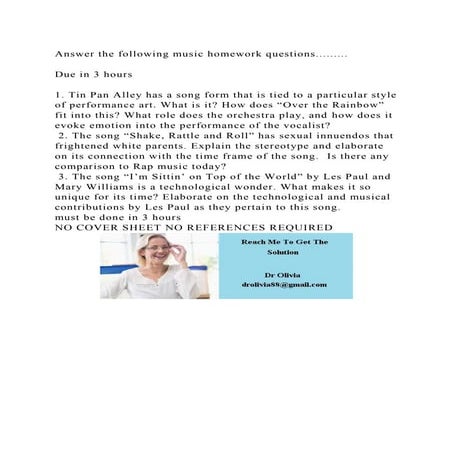 Answer the following music homework questions.........Due in 3 h.docx