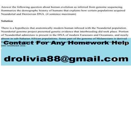 Answer the following question about human evolution as inferred from.pdf