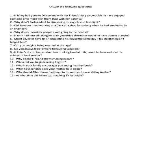 Answer the following questions 1 | DOCX