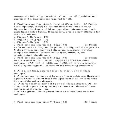 Answer the following questions. Other than #2 (problem and exerci.docx