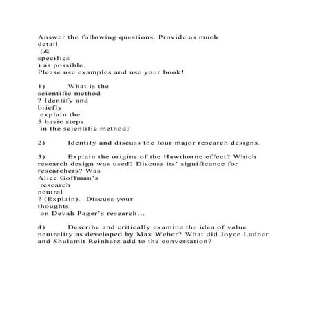 Answer the following questions. Provide as much detail (& spec.docx