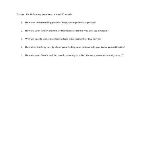 5 analytical questions about Knowing Oneself, written in a simpler and ...