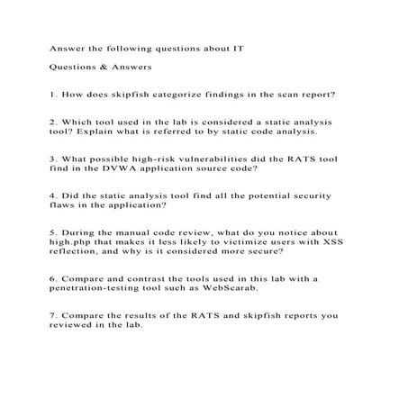 Answer the following questions about ITQuestions & Answers .docx