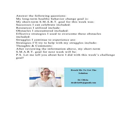 Answer the following questionsMy long-term healthy behavior chang.docx