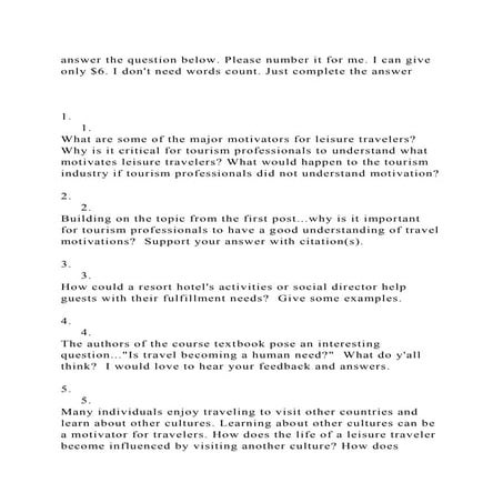 answer the question below. Please number it for me. I can give only .docx