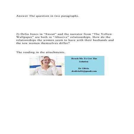 Answer The question in two paragraphs.2) Delia Jones in .docx | Fiction | Books and Literature