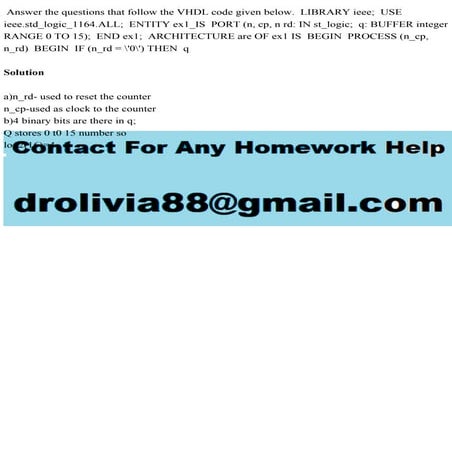 Answer the questions that follow the VHDL code given below. LIBRARY .pdf