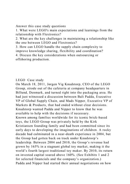 The history of the lego group in one slide | PPT